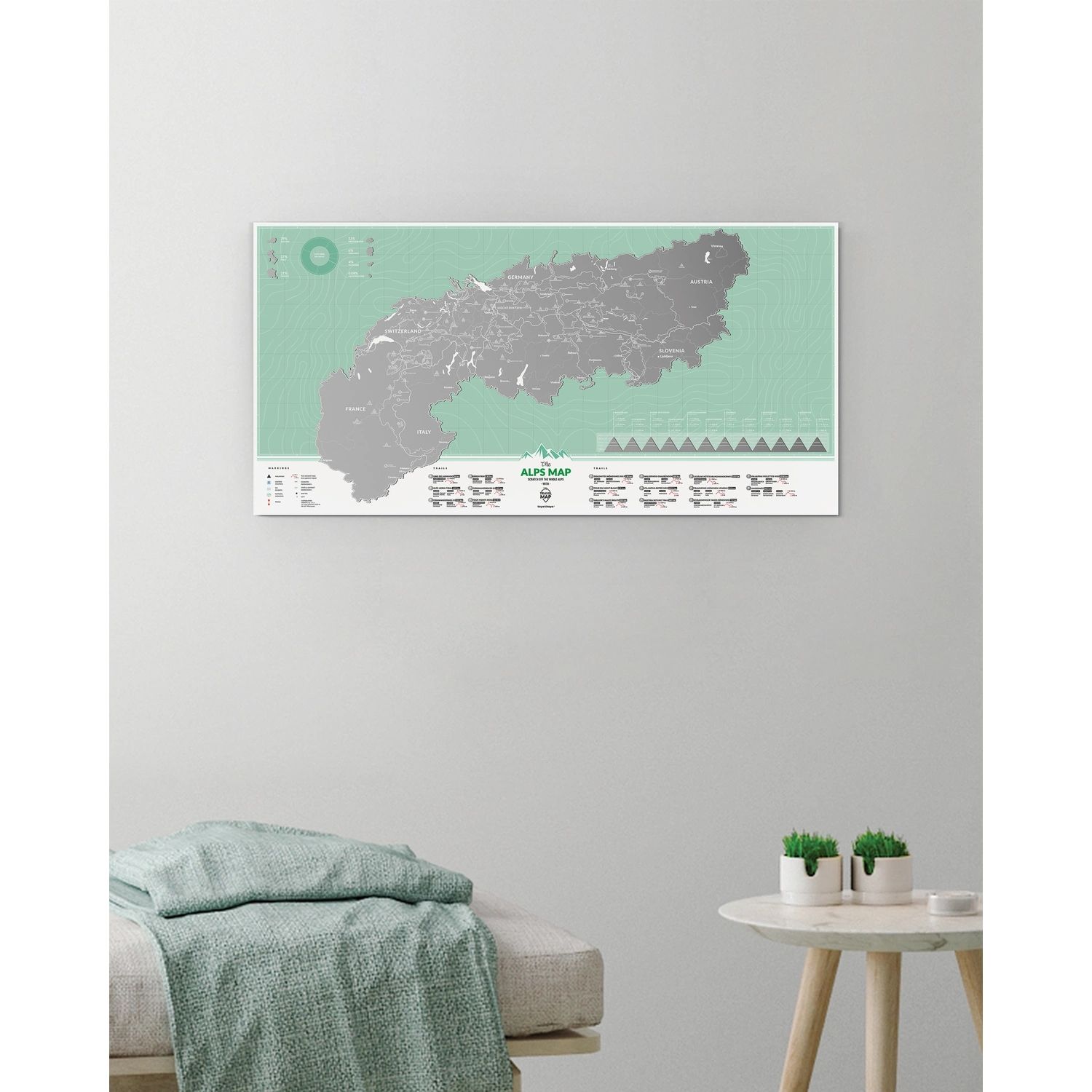 Mapa zdrapka "Travel Map™ Alps" | 1DEA.me - Arena.pl