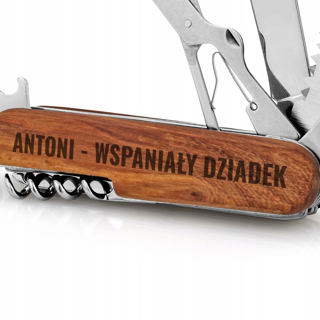 NÓŻ SCYZORYK SKŁADANY MULTITOOL GRAWER PREZENT na DZIEŃ DZIADKA - Arena.pl