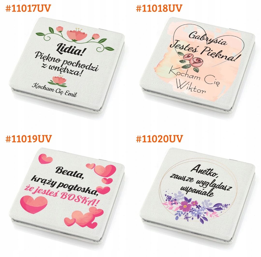 Walentynki prezent dla niej lusterko nadruk serce - Arena.pl