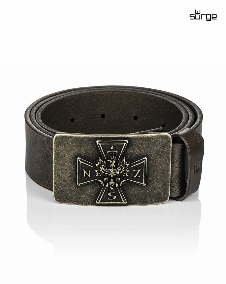 Pasek patriotyczny Krzyż NSZ (BRĄZOWY/KLAMRA STARE ZŁOTO) 120 ...