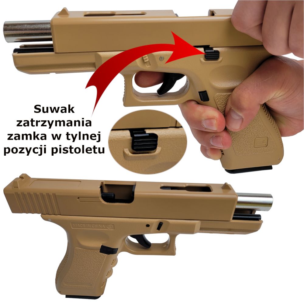 Glock 17 Replika ASG Pistolet Na Kulki + Granat + Tarcze - Arena.pl