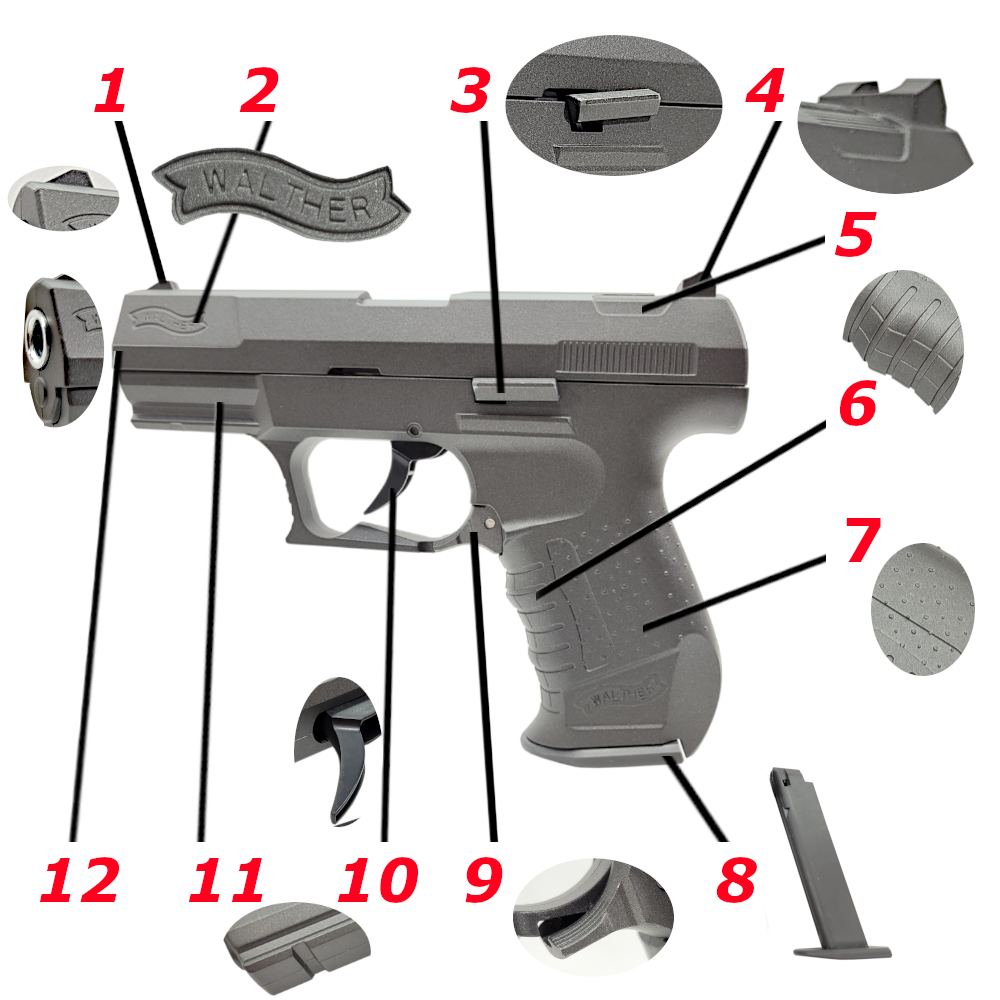 PISTOLET WALTHER P99 replika Air Soft Gun FULL METAL kulki 6mm - Arena.pl