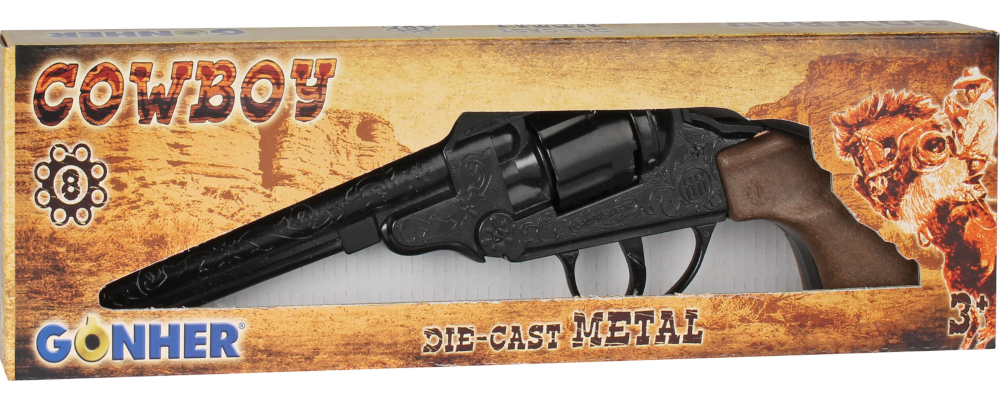 GONHER Hiszpański Metalowy Rewolwer Pistolet Na Kapiszony 8-Strzałowy - Arena.pl