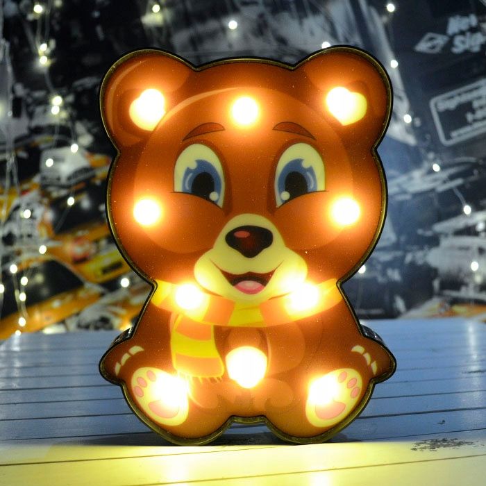 Lampka nocna dla dzieci LED miś 3d ścienna lampa - Arena.pl